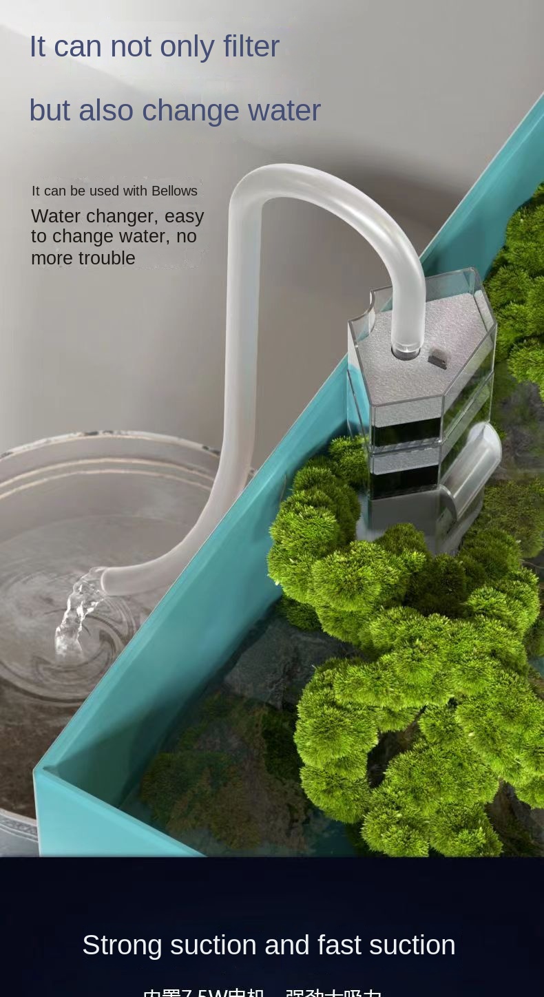 Turtle Tank Filter Low Water Level Waterfall Type Dung Suction ...