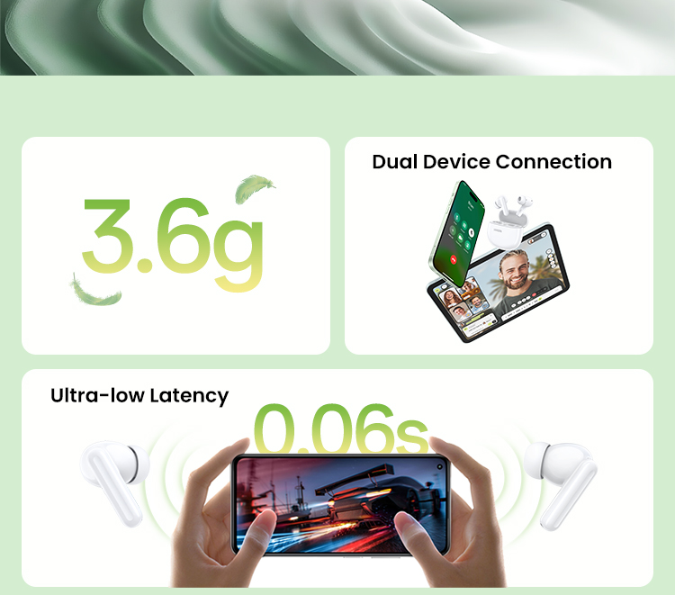 UGREEN HiTune P3 True Wireless Earbuds Support Dual Devices Connection ...