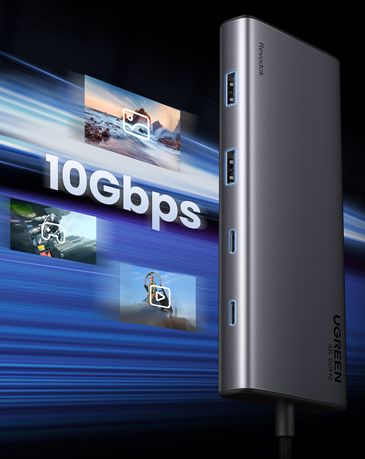 UGREEN 4K60Hz Triple Display HUB 13Ports/8 Ports 10Gbps 2X UBS-A+2X USB ...