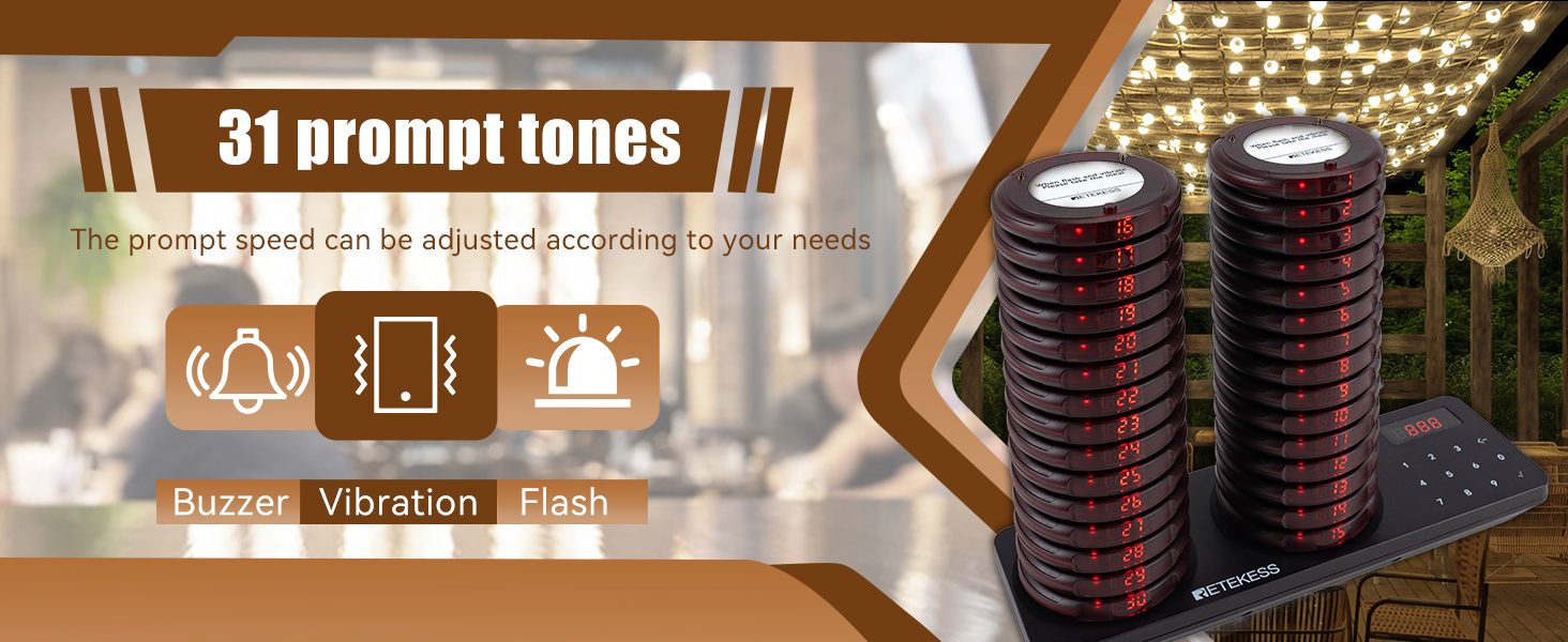 Retekess TD163 Restaurant Pager System Pagers and Beepers 30 Pagers ...