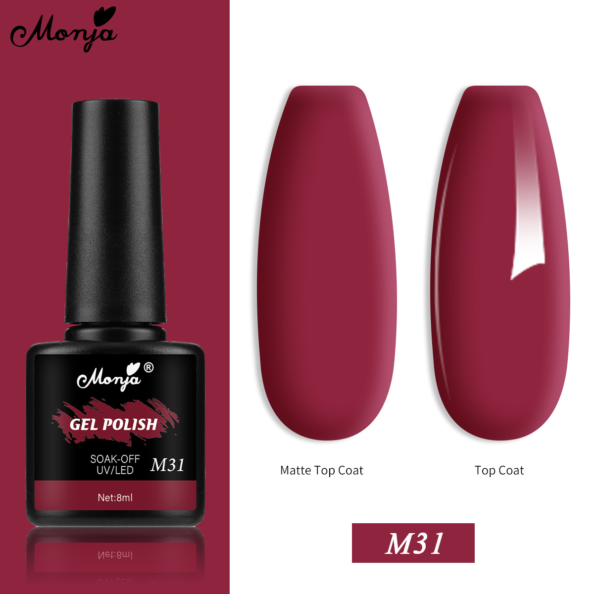 Monja 30 color Gel Nail Polish solid purple semi permanent varnish UV ...