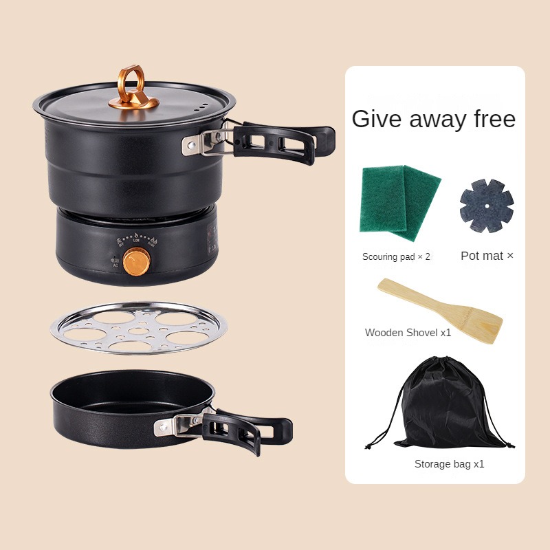 1.6L Travel Pot Camping Cookware Kit Fold Camping Cooking Set Tableware ...