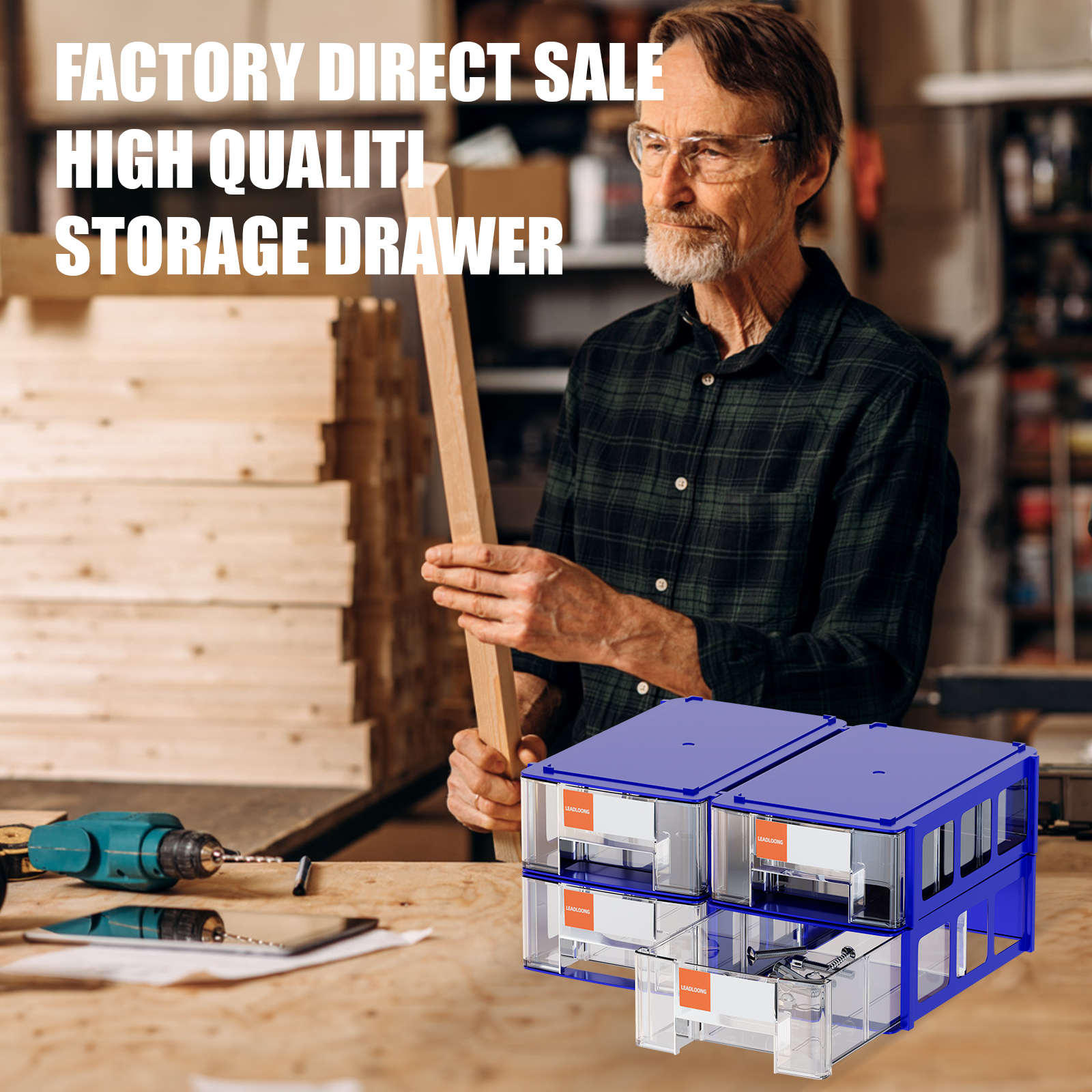 LEADLOONG 8/16pcs F0 Plastic Mini Stackable Small Tool Storage Bin ...