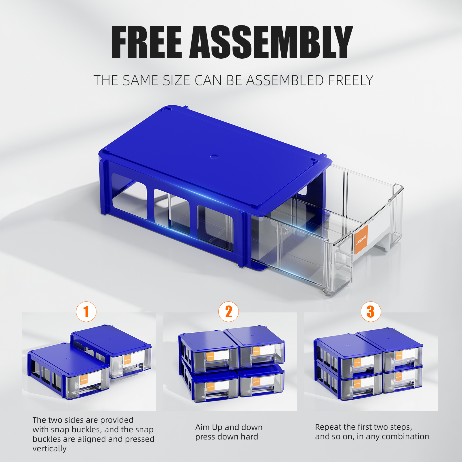 LEADLOONG 8/16pcs F0 Plastic Mini Stackable Small Tool Storage Bin ...