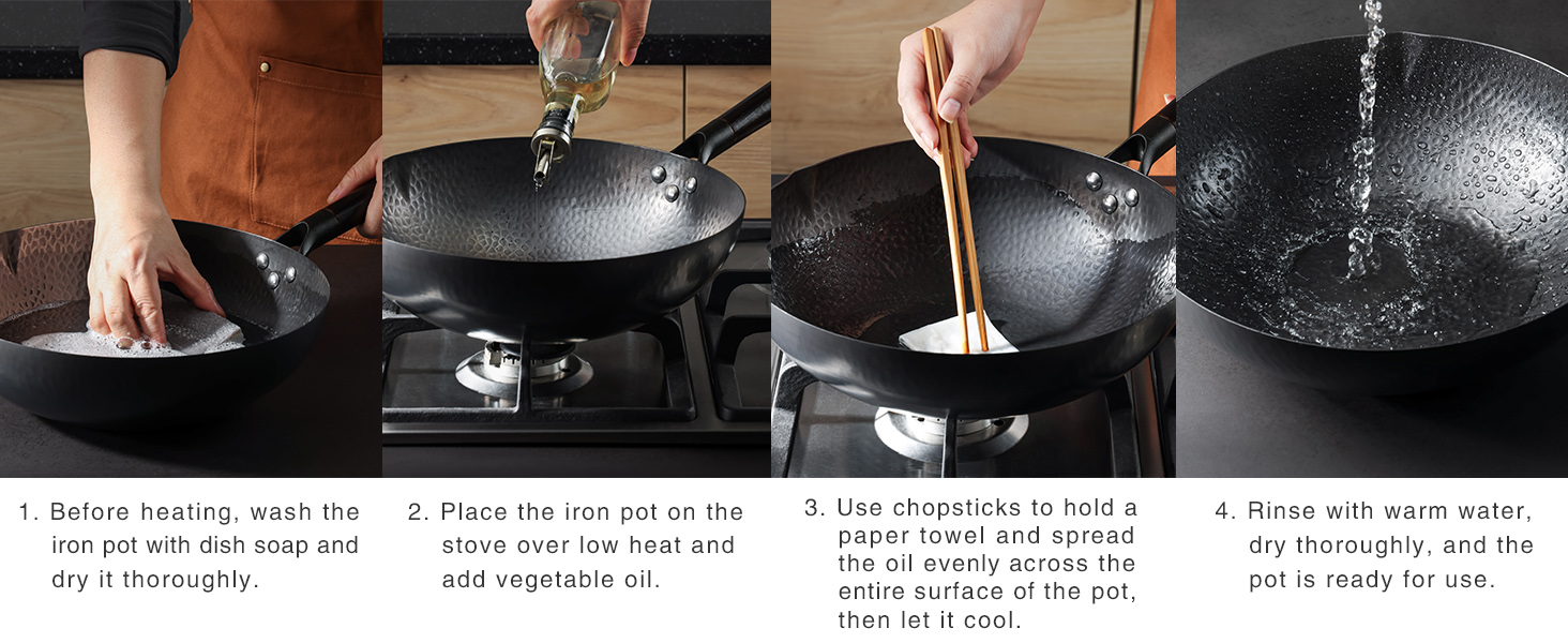 KORDISEN丨MY Ready Stock High Quality Pre-Seasoned Wok Carbon Steel wok ...