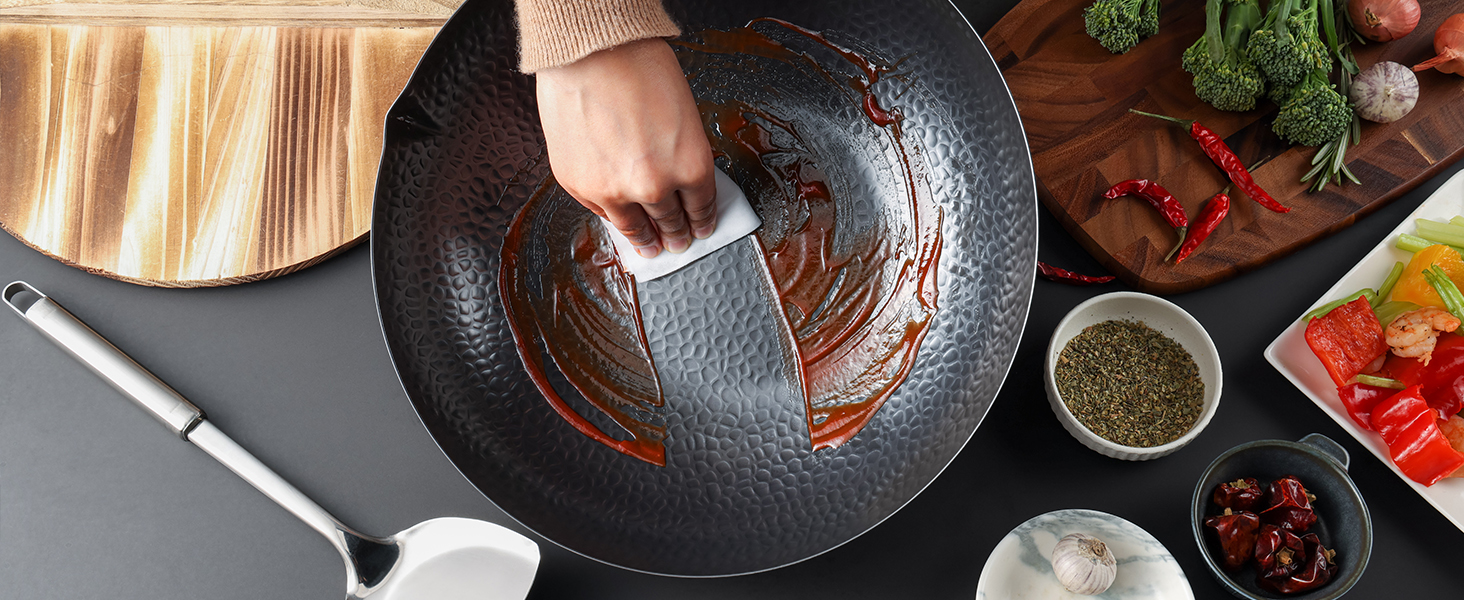 KORDISEN丨MY Ready Stock High Quality Pre-Seasoned Wok Carbon Steel wok ...