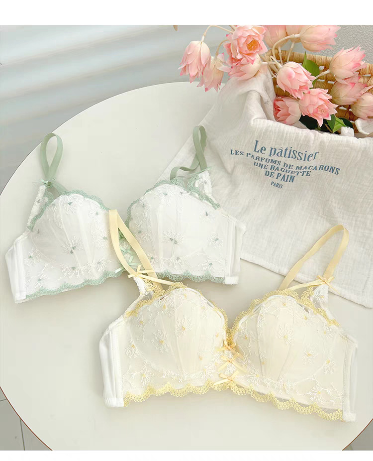 Momo Sexy Sweet Lace Bra Ultra-Thin Cup Comfortable Frameless Small ...