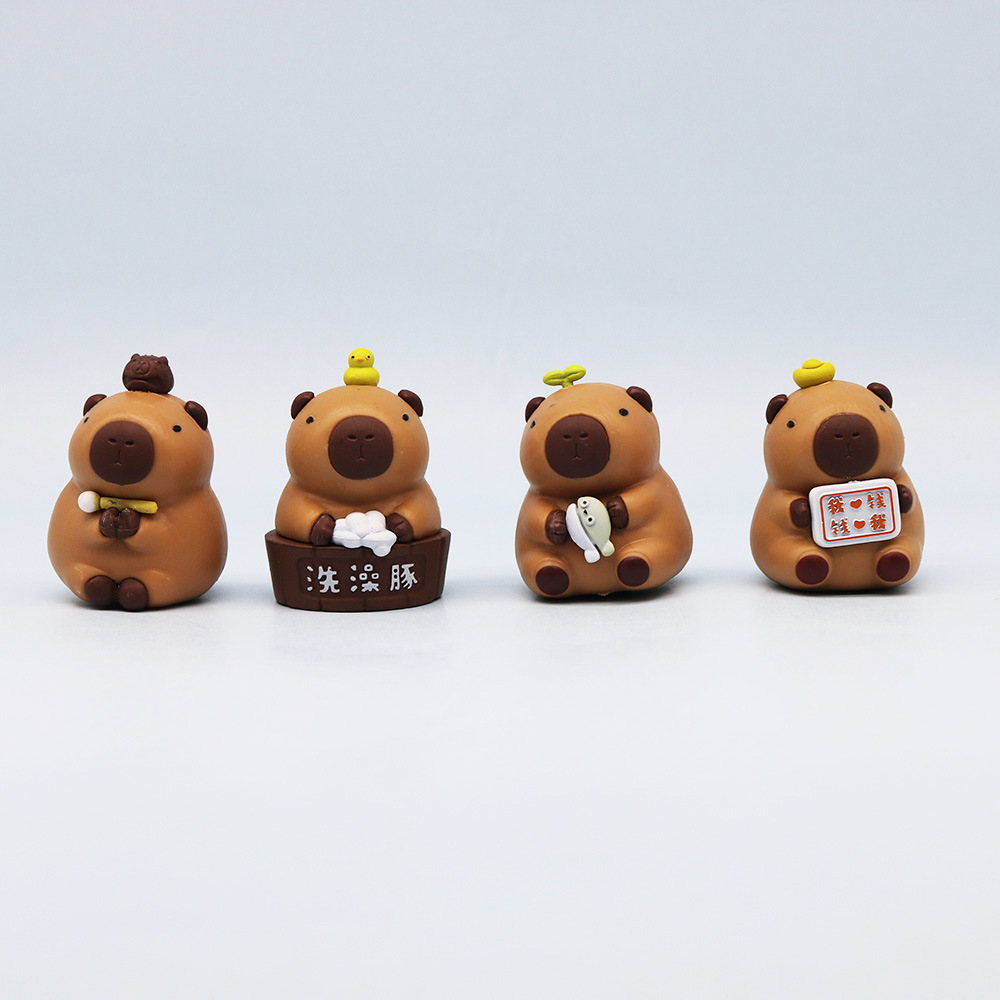 4Pcs/Set 5.5cm Cute Animal Capibara Capybara Figure Toys Simulation ...