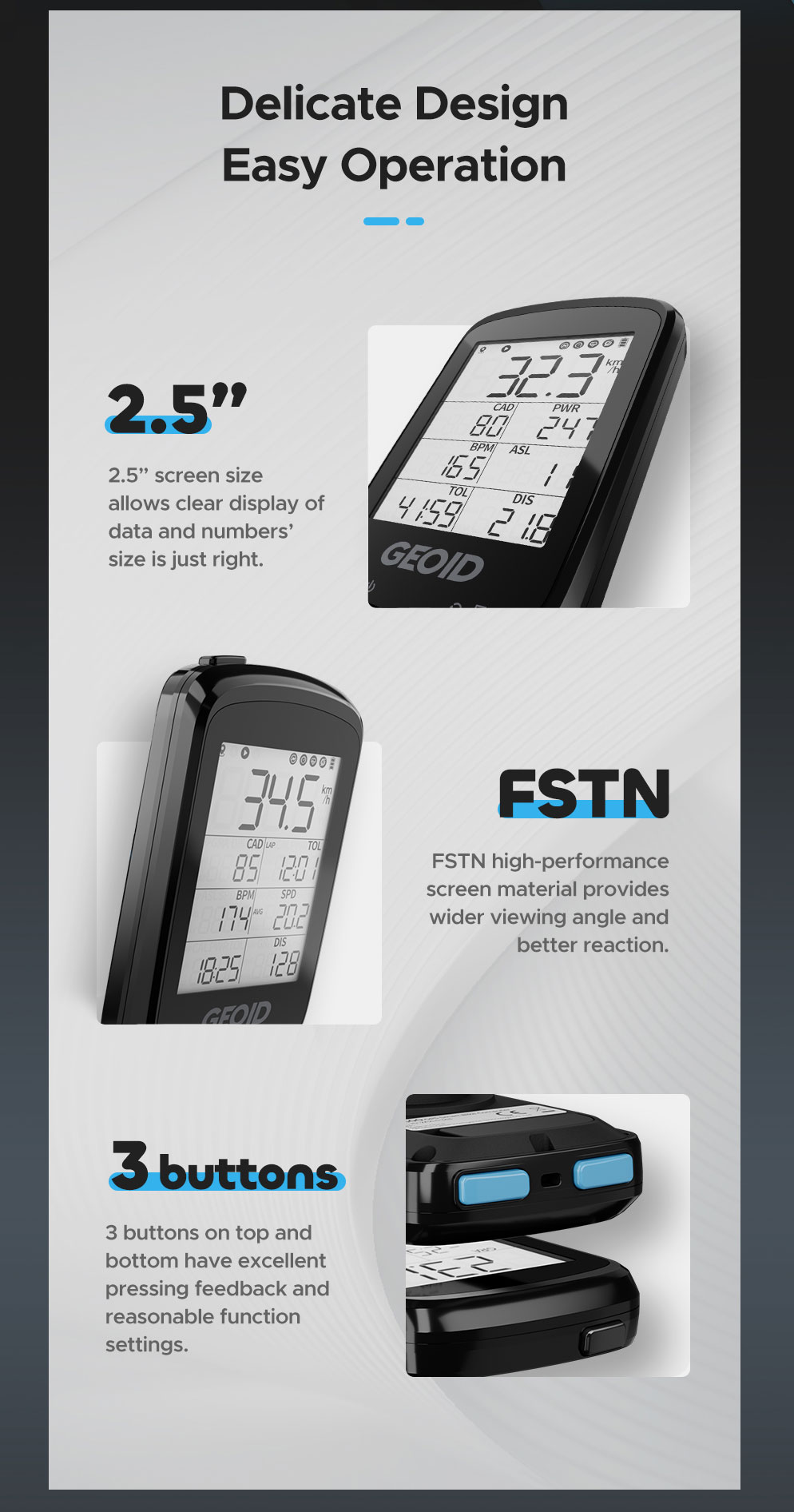 GEOID CC500 GPS Bike Computer Bike Meter Bicycle Computer Wireless ...