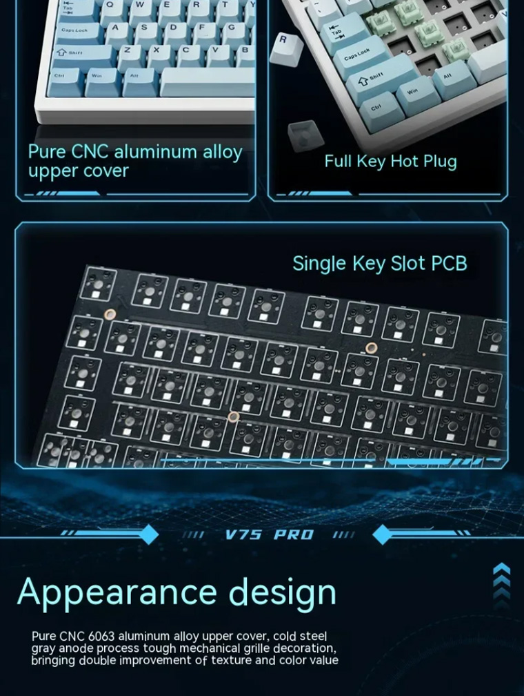 ATK VXE V75PRO Wireless Three Mode Customized Keyboard Full Key Hot ...