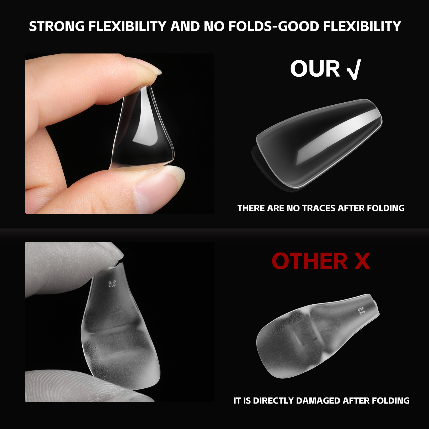 120pcs Reusable Nail Forms For Acrylic Nails Clear Fake Nail Art Molds ...