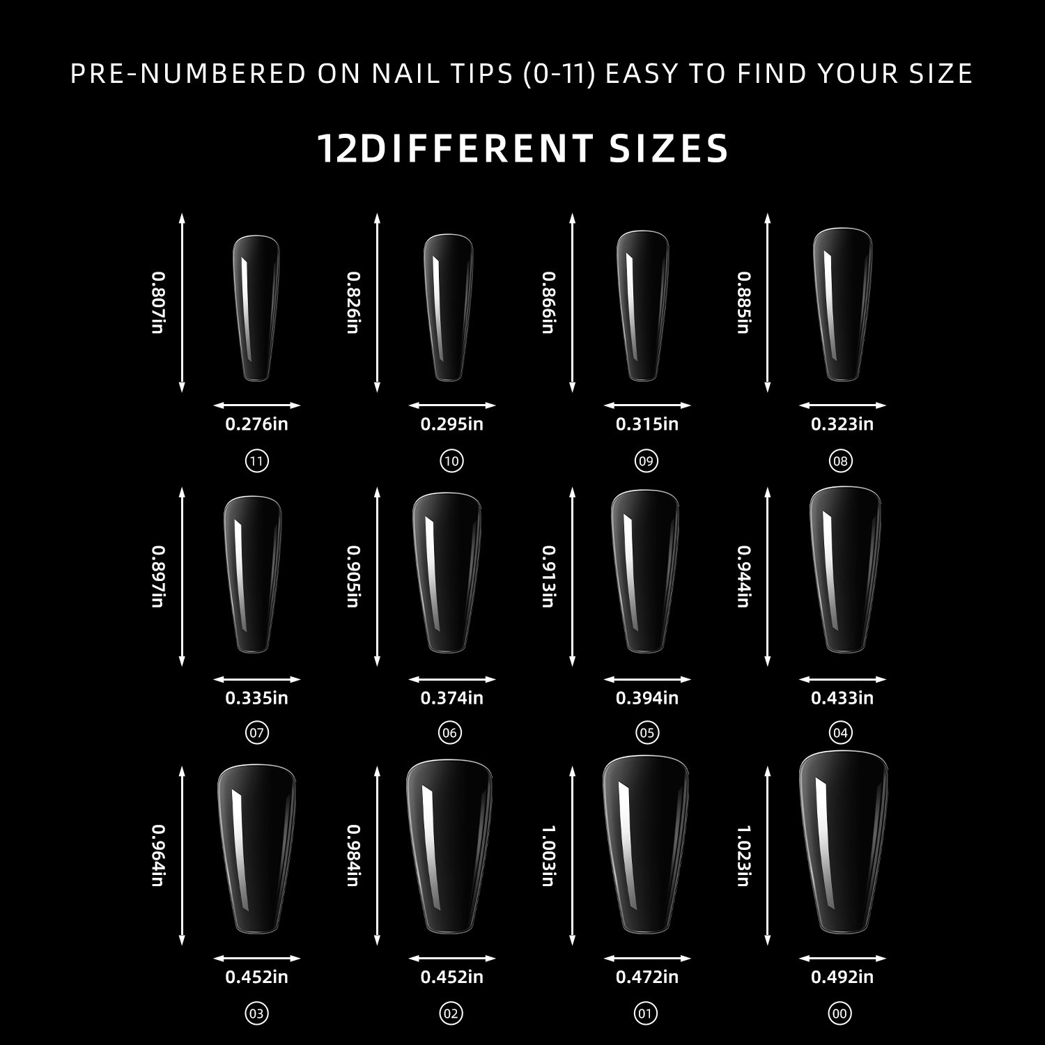 120pcs Reusable Nail Forms For Acrylic Nails Clear Fake Nail Art Molds ...