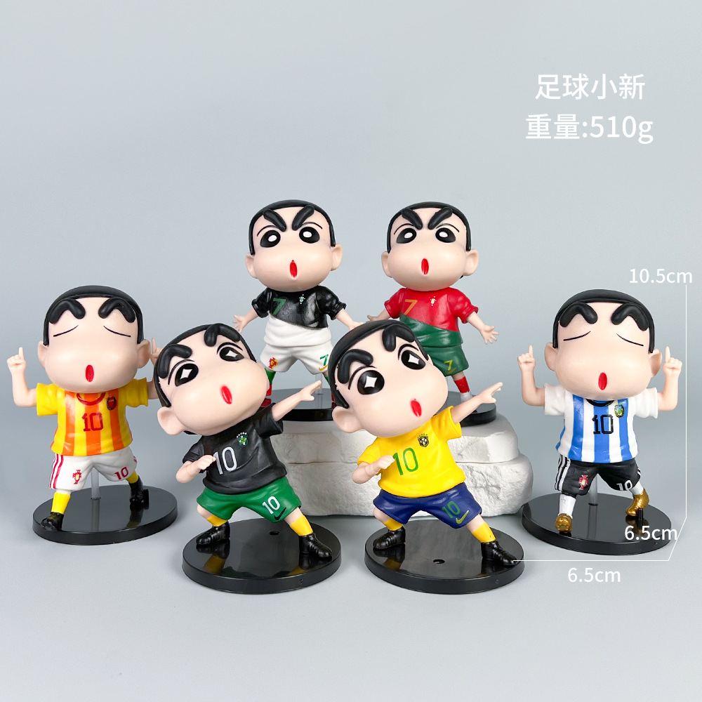 6Pcs/Set Crayon Shin-chan Action Figure Nohara Shinnosuke Soccer Star ...