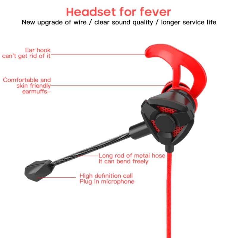 G21 Plug-In Microphone Eating Chicken Mobile Game Gaming Headset (with ...