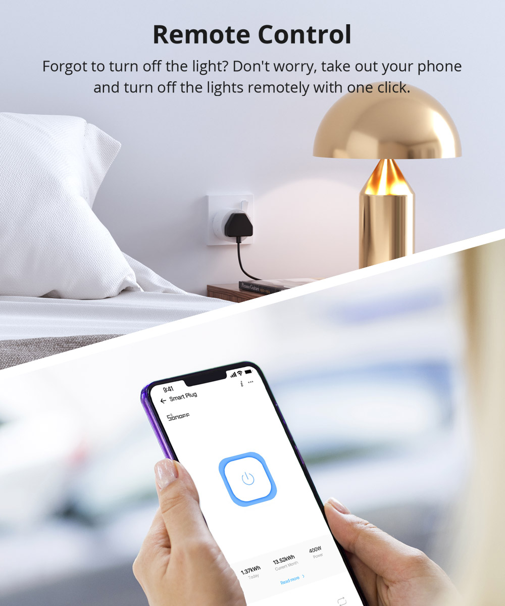 SONOFF iPlug S60 UK Wi-Fi Smart Socket Overload Protection Timer Smart ...