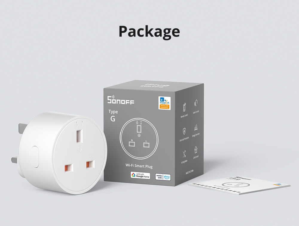 SONOFF iPlug S60 UK 13A Wi-Fi Smart Plug Power Monitor Overload ...