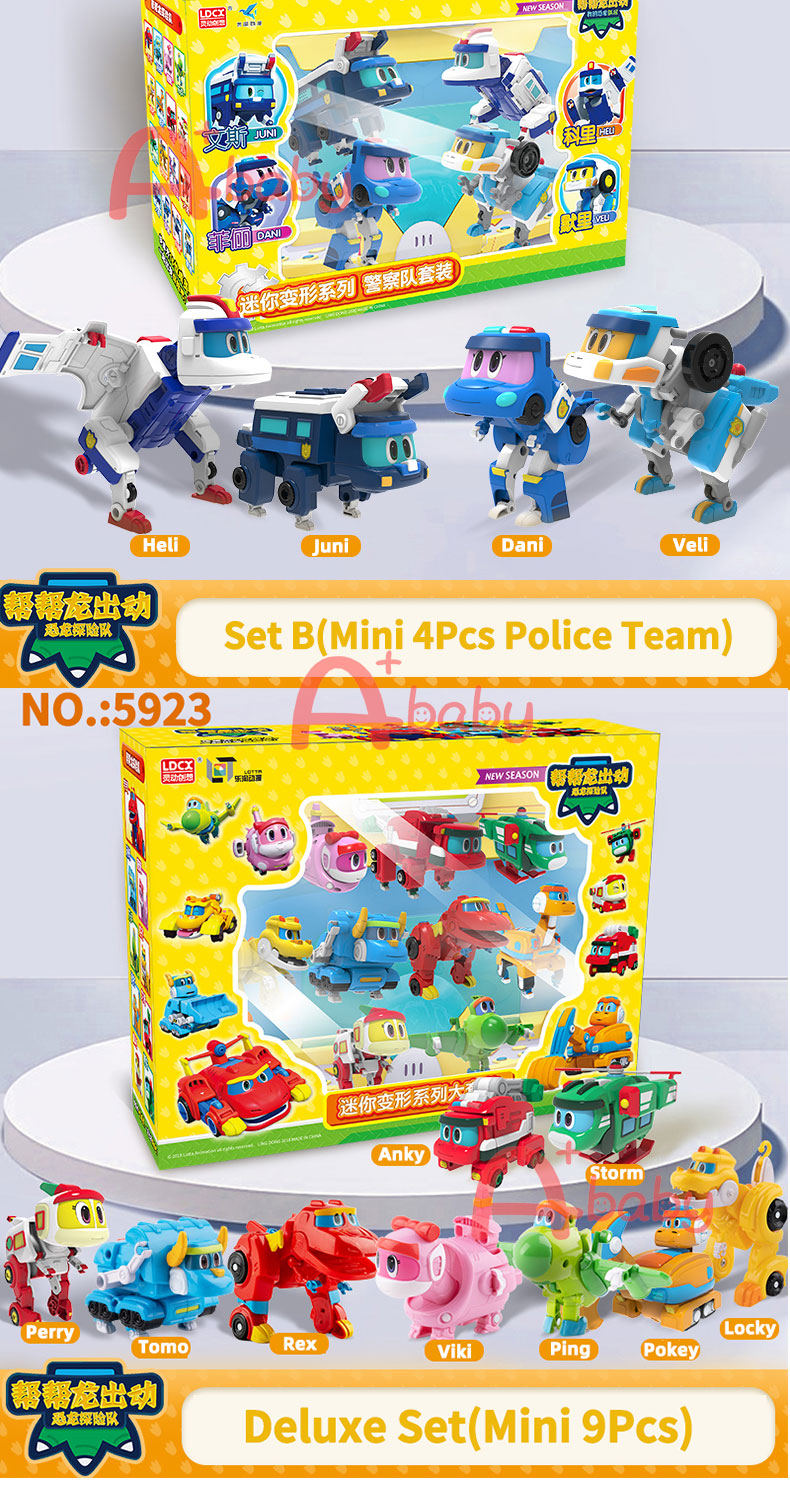 [A+baby]5PCS Gogo Dino Mini Trans Dinosaur Toys Set Original Action ...