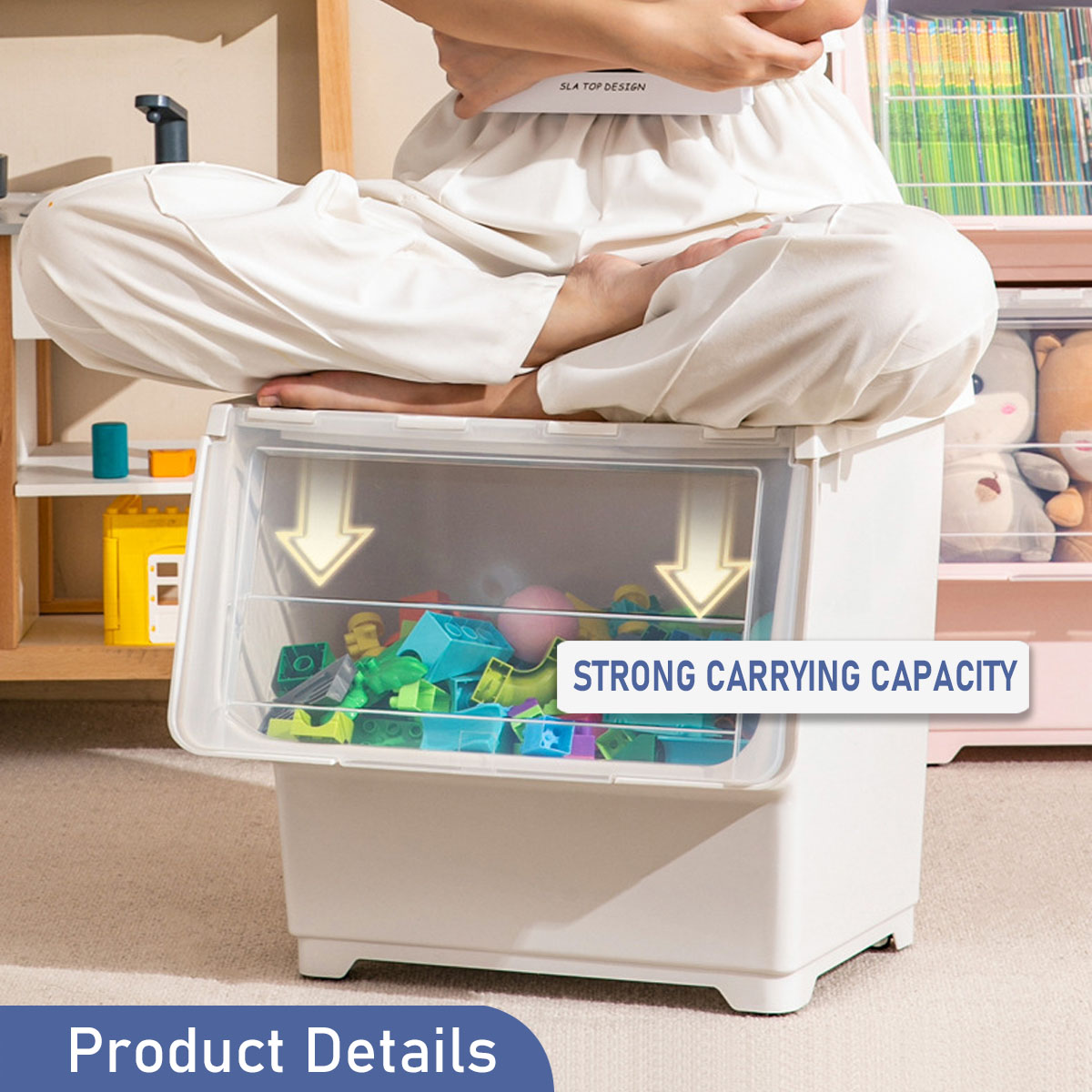 SimHome 30L/48L/60L Multipurpose Front Opening Storage Box Stackable ...