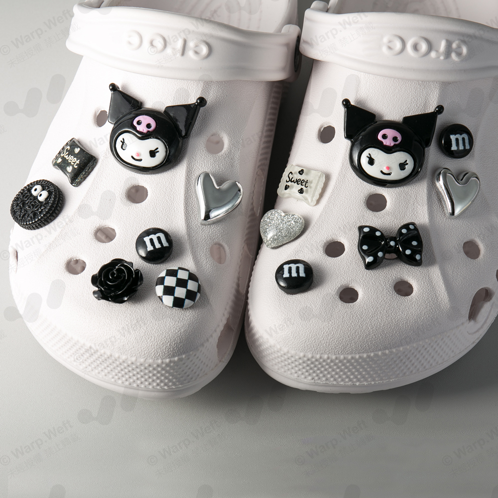 Black Fashion Series Sandal Pin Buckle Shoe Charms, Cool Trendsetter 3D ...