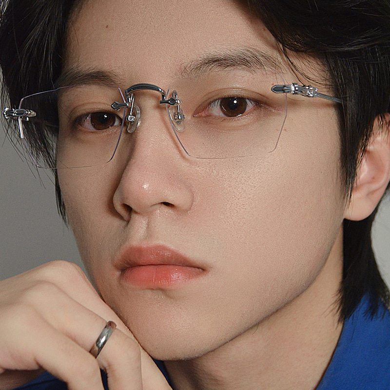 Korean Square Frame Glasses Stylish Small Frame Anti-Blue Light Glasses ...