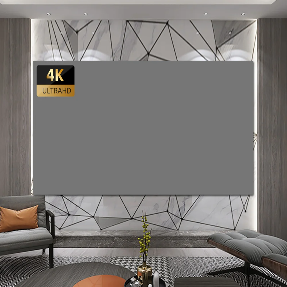 84-130 Inch Portable Projector Screen Foldable 16:9 Anti Light Grey ...