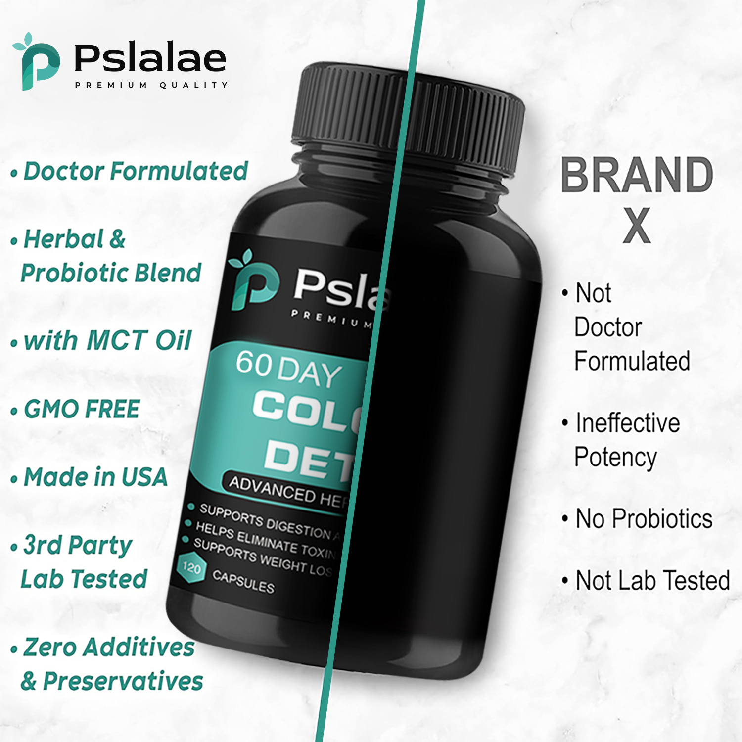 Pslalae-60 DAY COLON DETOX - with natural organic senna - for bowel ...