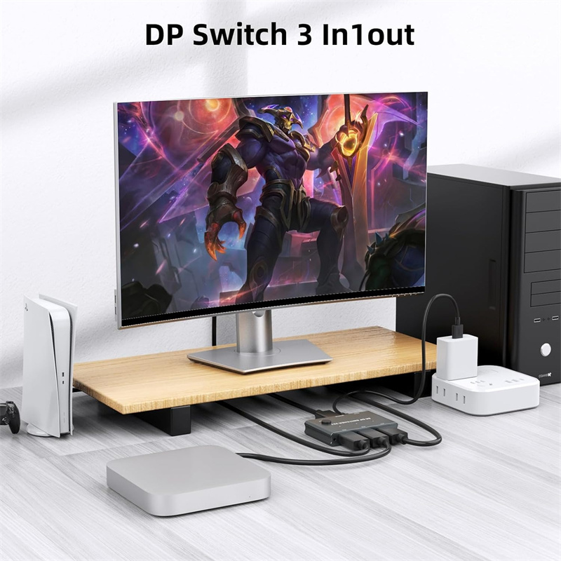 8K Display Port Switch 3 in 1 Out DP Switches Splitter Selector Box ...