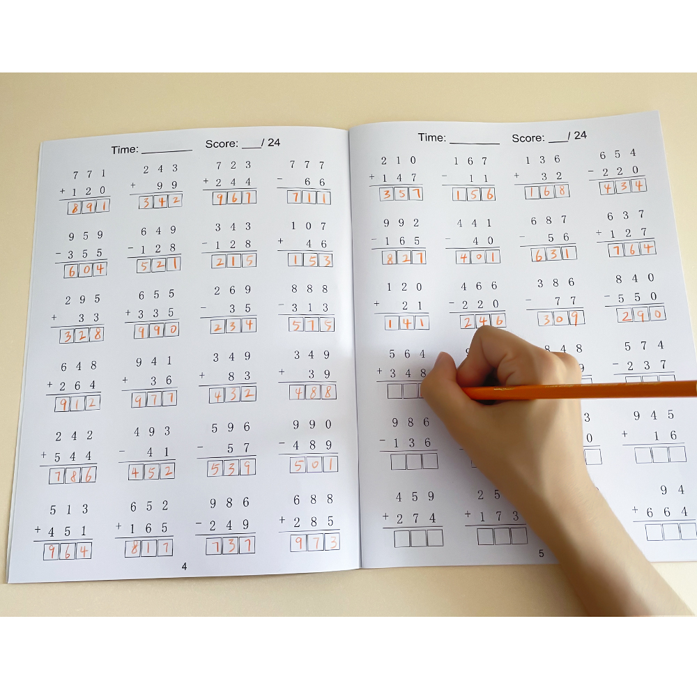 32 Pages Addition and Subtraction Within 1000 Math Workbook for Kids ...