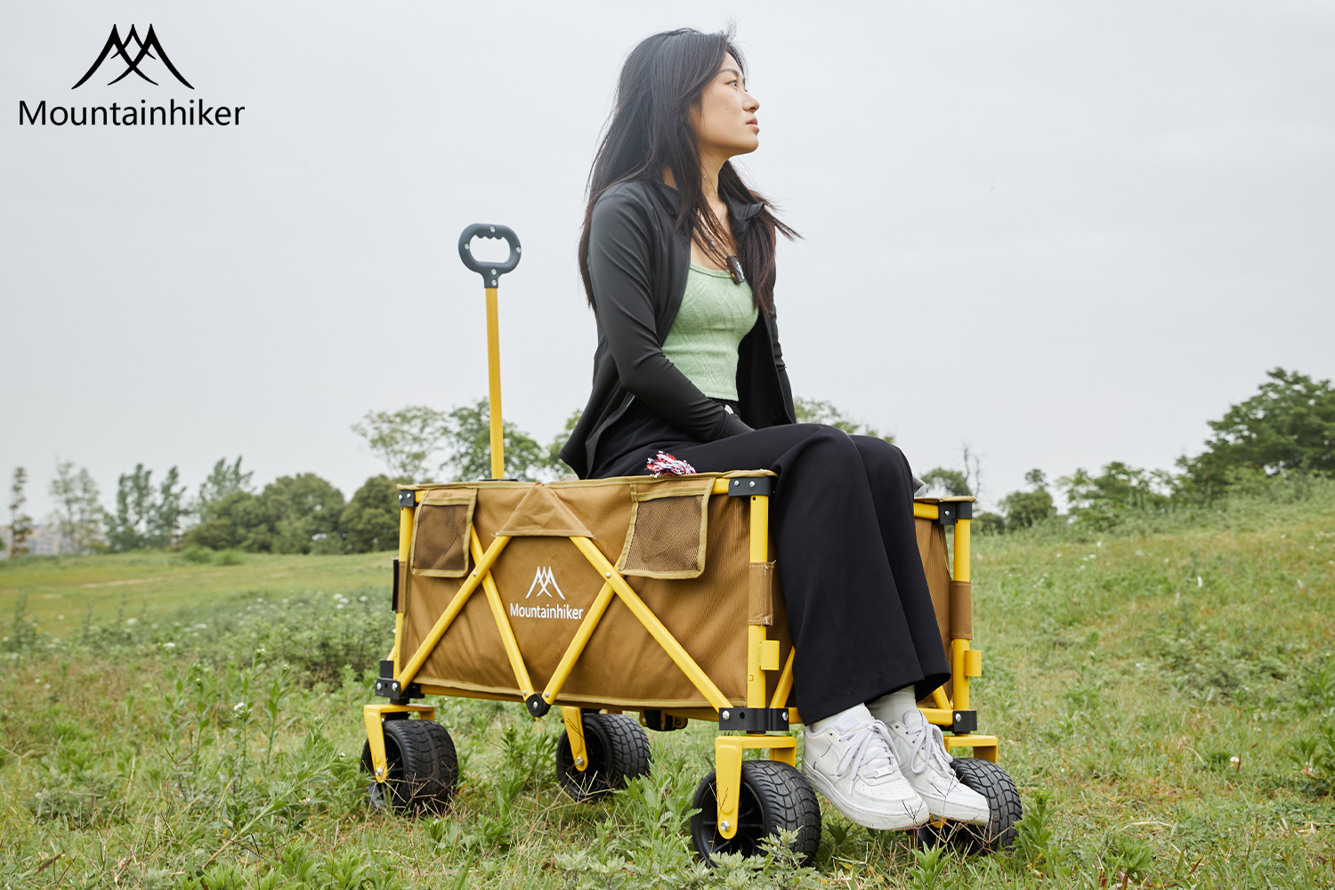 MOUNTAINHIKER Outdoor camping foldable camping cart 500L four-wheel ...