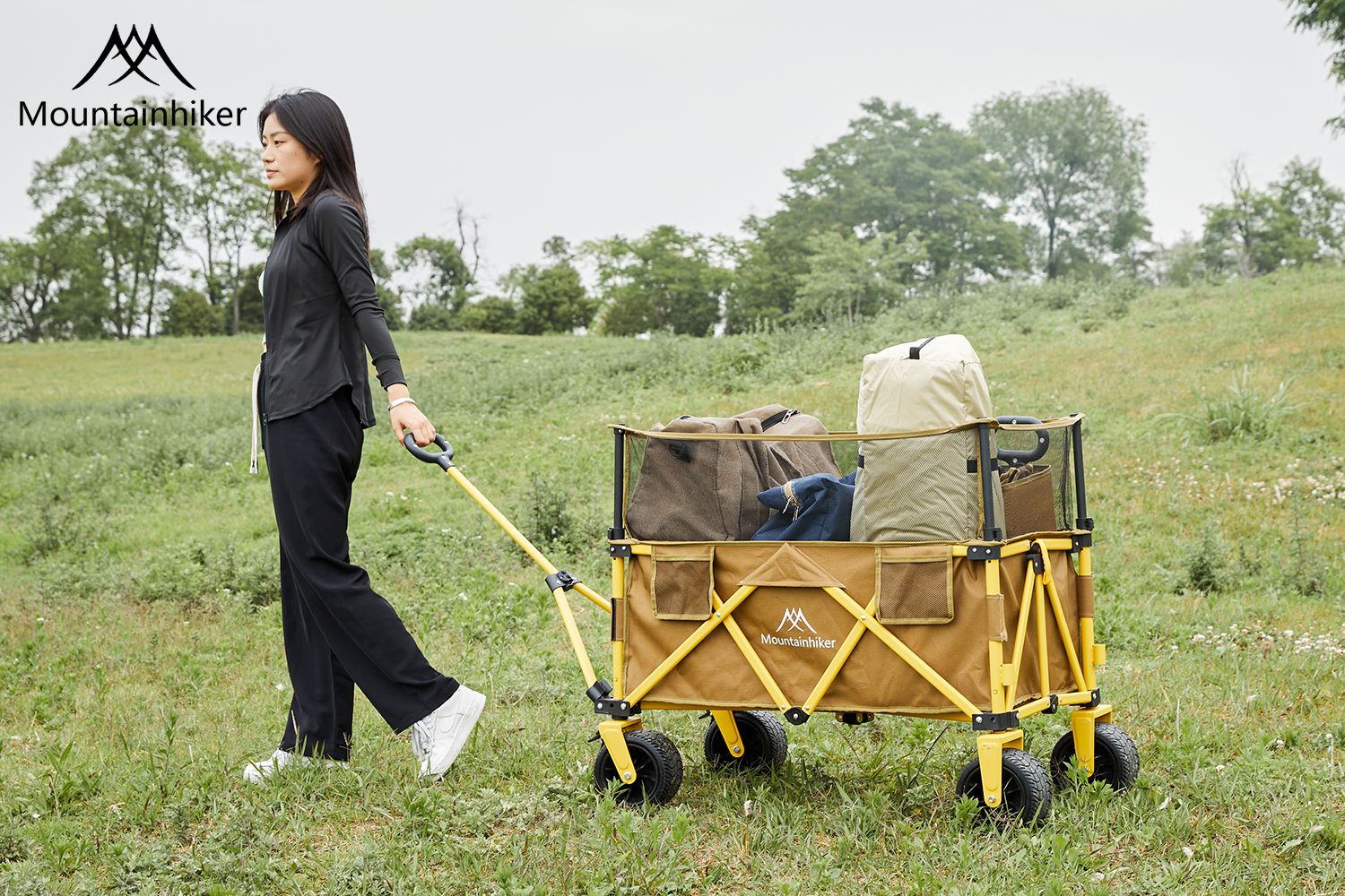 MOUNTAINHIKER Outdoor camping foldable camping cart 500L four-wheel ...