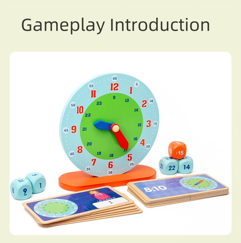 Montessori Clock for Teaching Time, Early Learning Education Clock ...