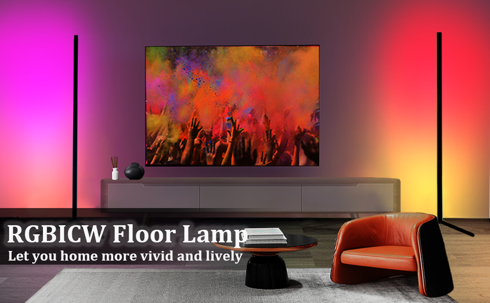 Tuya Smart RGBIC Floor Lamp Living Room 120cm 160cm Standing Lamp ...