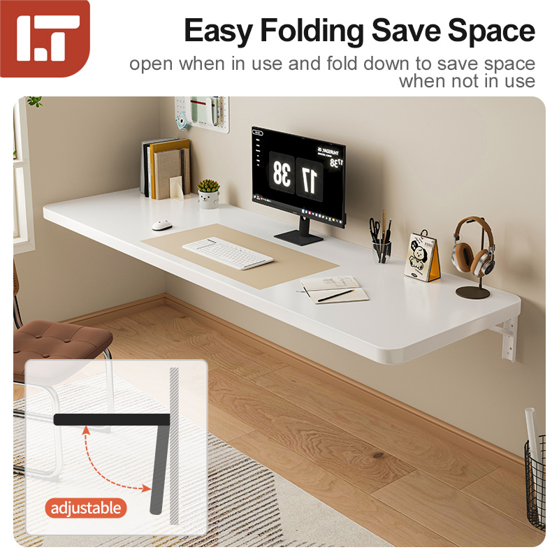 Wall Mounted Floating Table Hanging Study Table Floating Wall Shelf Foldable Table With Bracket ...