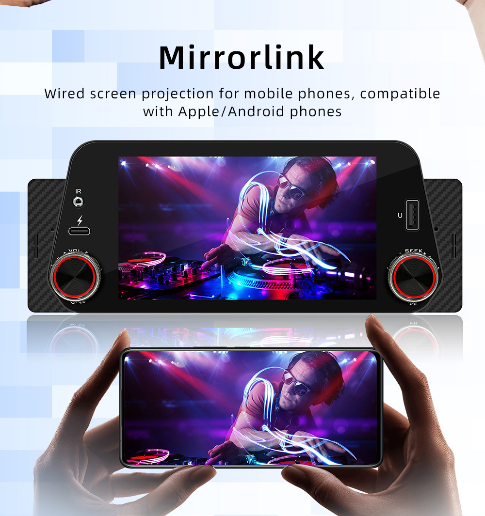 Conentool 5.1" 1 Din Car Stereo Radio Carplay Android Auto Touch Screen ...