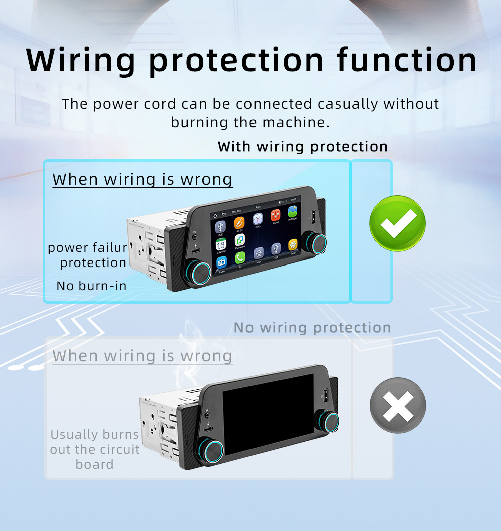 Conentool 5.1" 1 Din Car Stereo Radio Carplay Android Auto Touch Screen ...