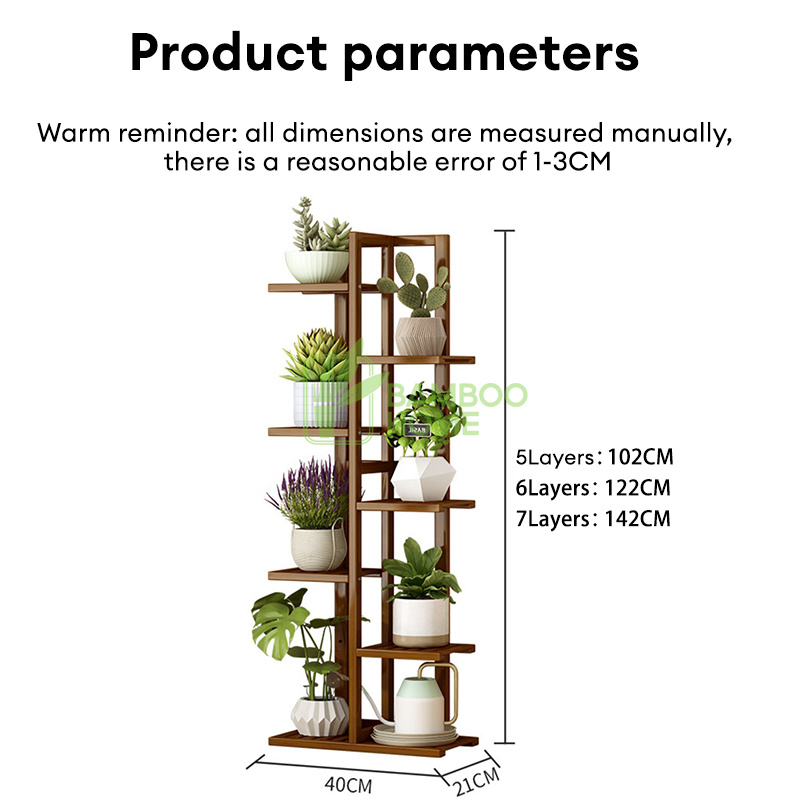 【NEW】 Bamboo Flower rack Plant Stand Rack Flower Stand Gardening Shelf ...