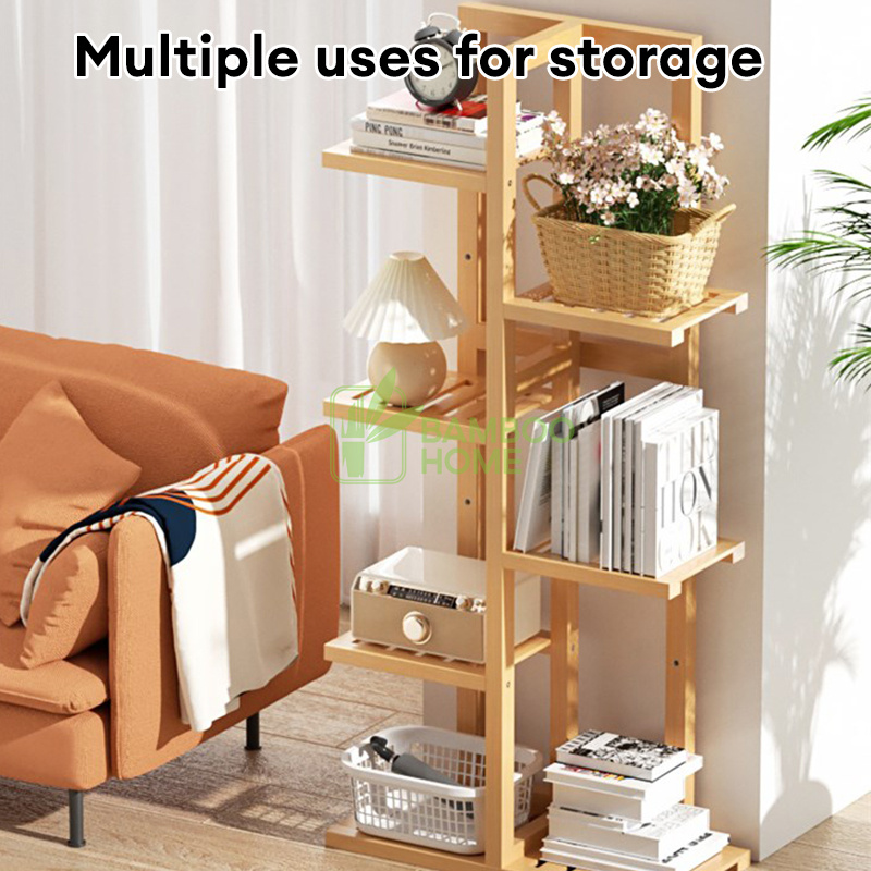 【NEW】 Bamboo Flower rack Plant Stand Rack Flower Stand Gardening Shelf ...
