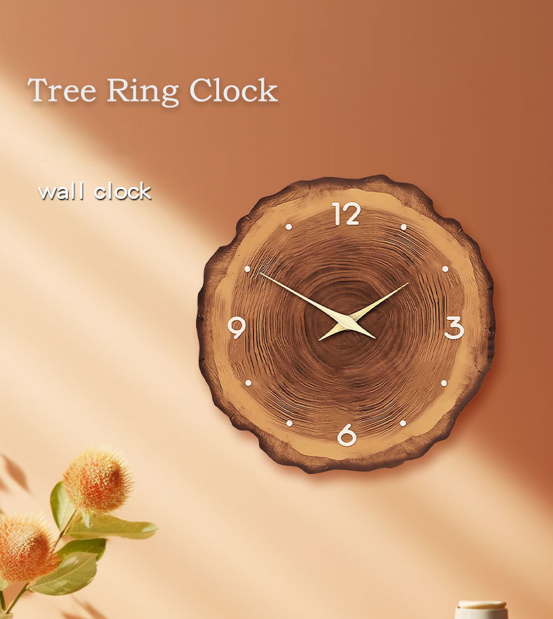 12 Inch Annual Ring Wall Clock For Living Room Modern Wall Clock Living ...