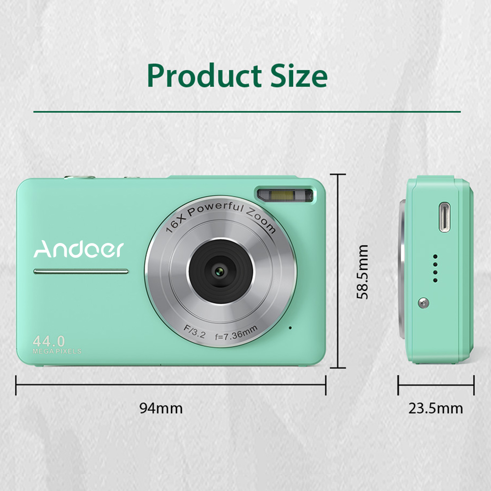 Andoer Portable 1080P Digital Camera Video Camcorder 44MP Auto Focus 2. ...
