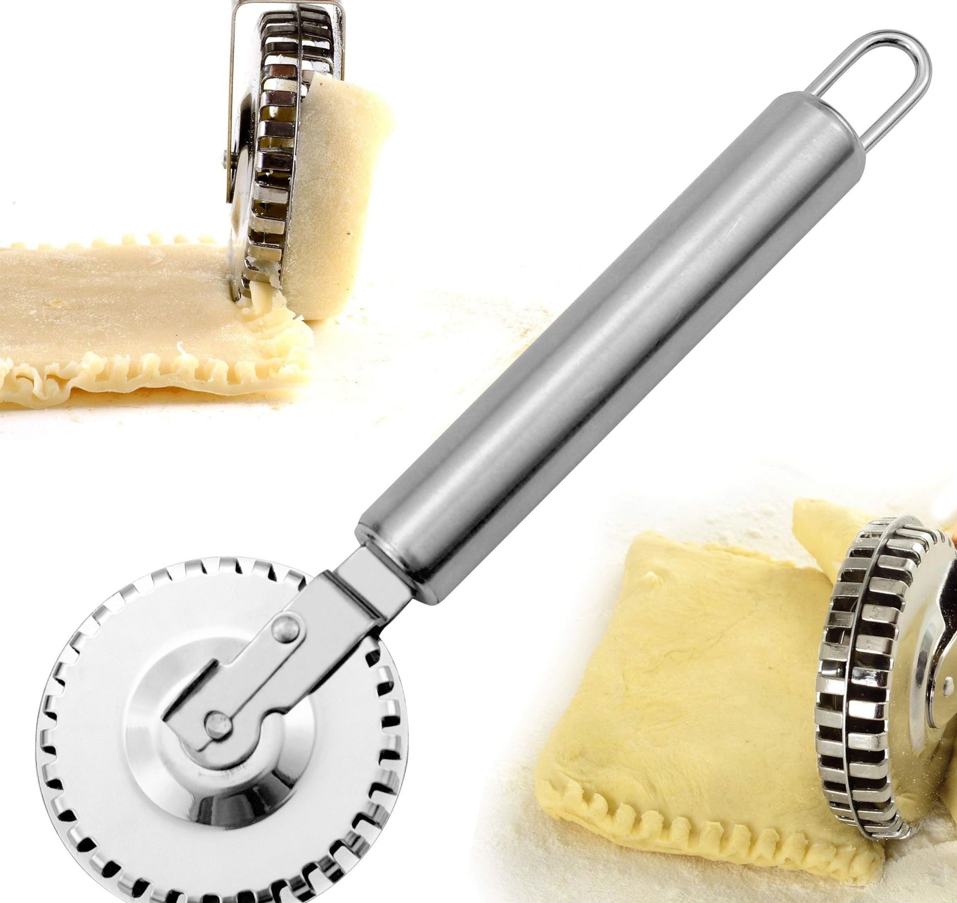 Stainless Steel Pastry Roller Edge Sealer Embosser Pie Sandwich Tool ...