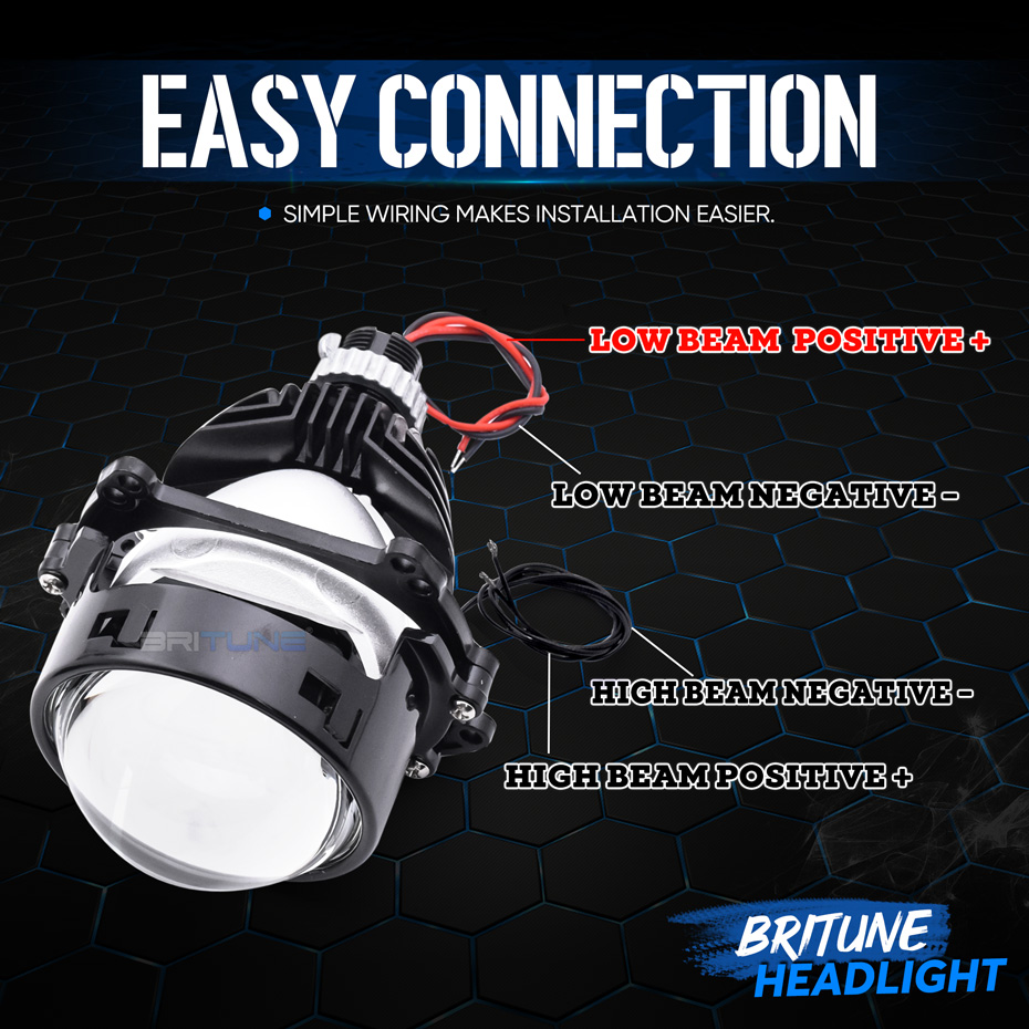 Bi-led Lens 3.0 inch Hella 3R G5 45W LED Projector Headlight Lenses H4 ...