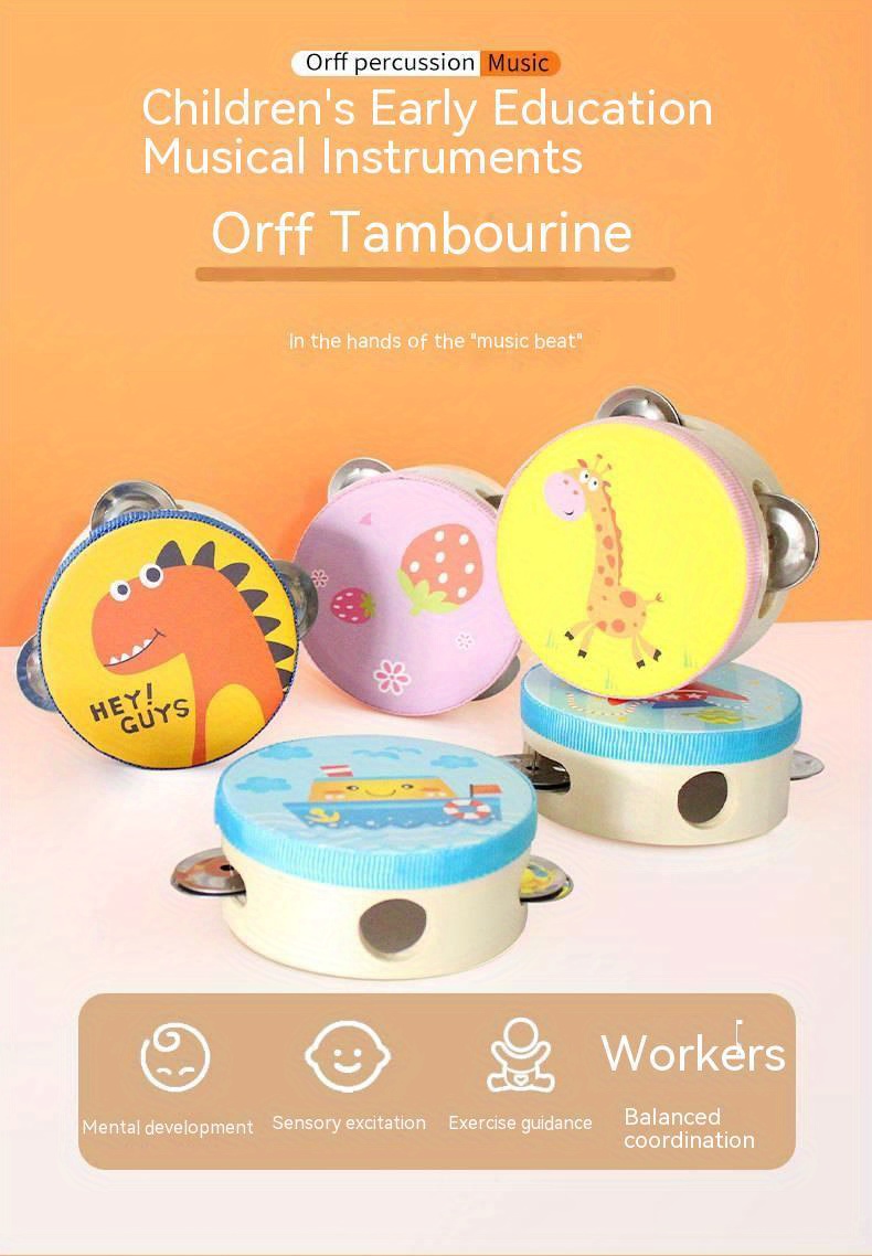 Wooden Bell Toys, Preschool Education Cute Cartoon Hand Clapping, Drum ...