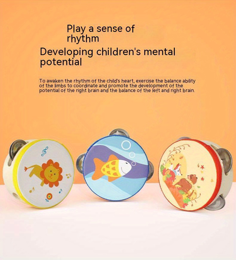 Wooden Bell Toys, Preschool Education Cute Cartoon Hand Clapping, Drum ...