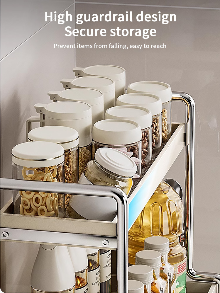 Kitchen Stainless Steel Shelf Salt Rack Spice Rack Spice Multi Function ...