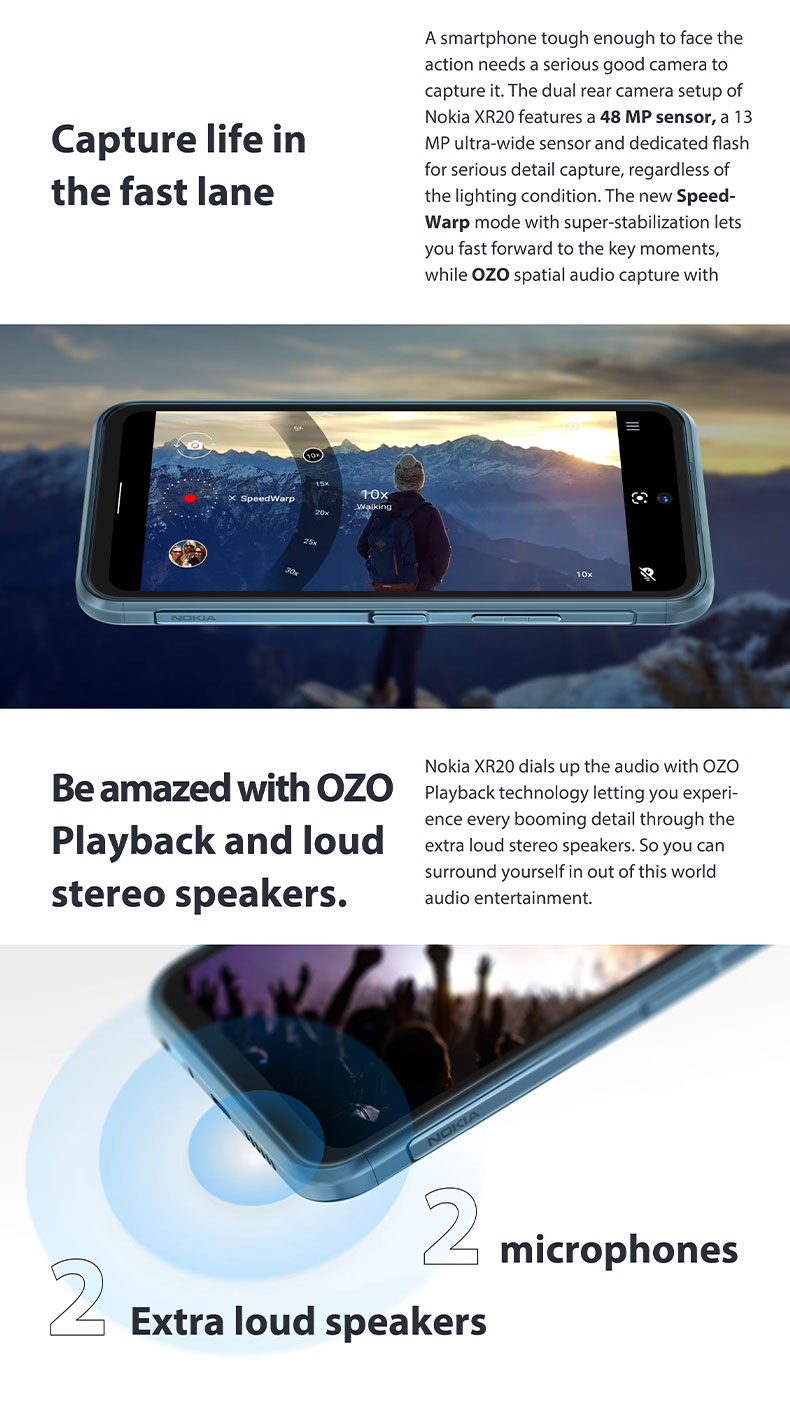 Nokia Rugged Phone XR20 5G Smartphone (6.67''FHD+/Meets MIL-STD-810H ...