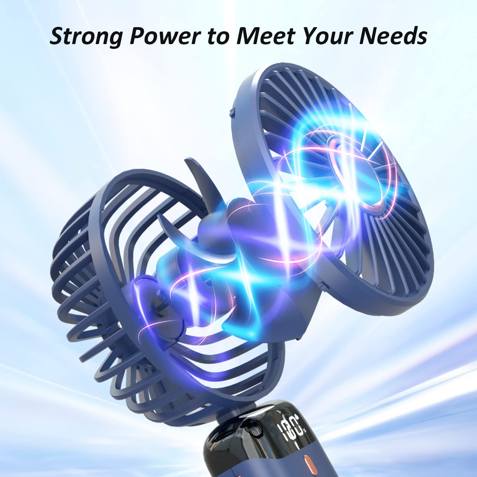 1PC Foldable Mini Handheld Fan with 5 Speed USB Rechargeable Battery ...