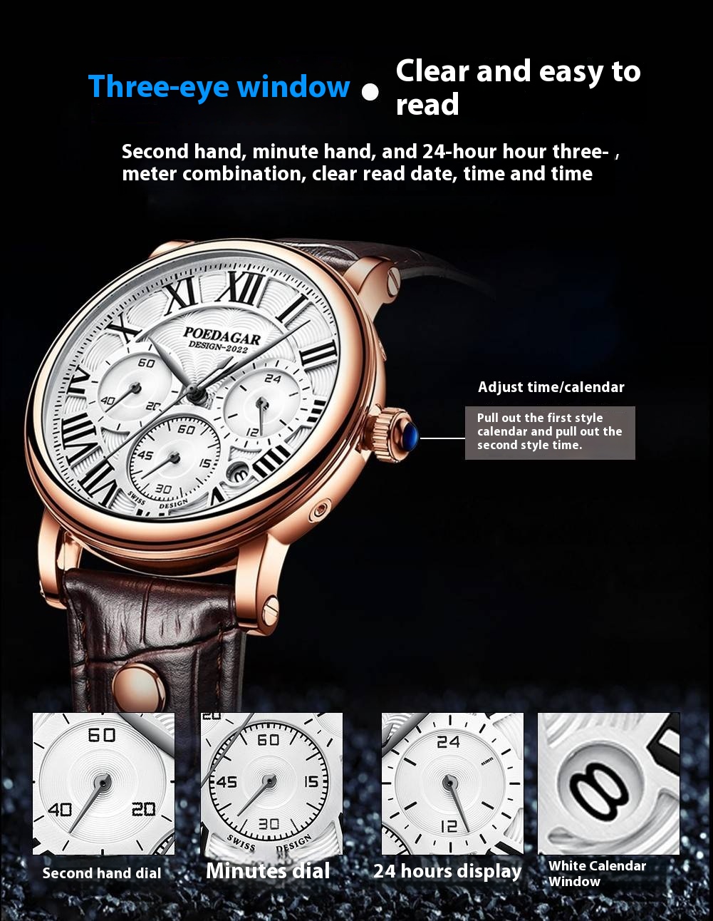 Multifunctional High-End Men's Watch Ultra-Thin Men's Waterproof Watch ...