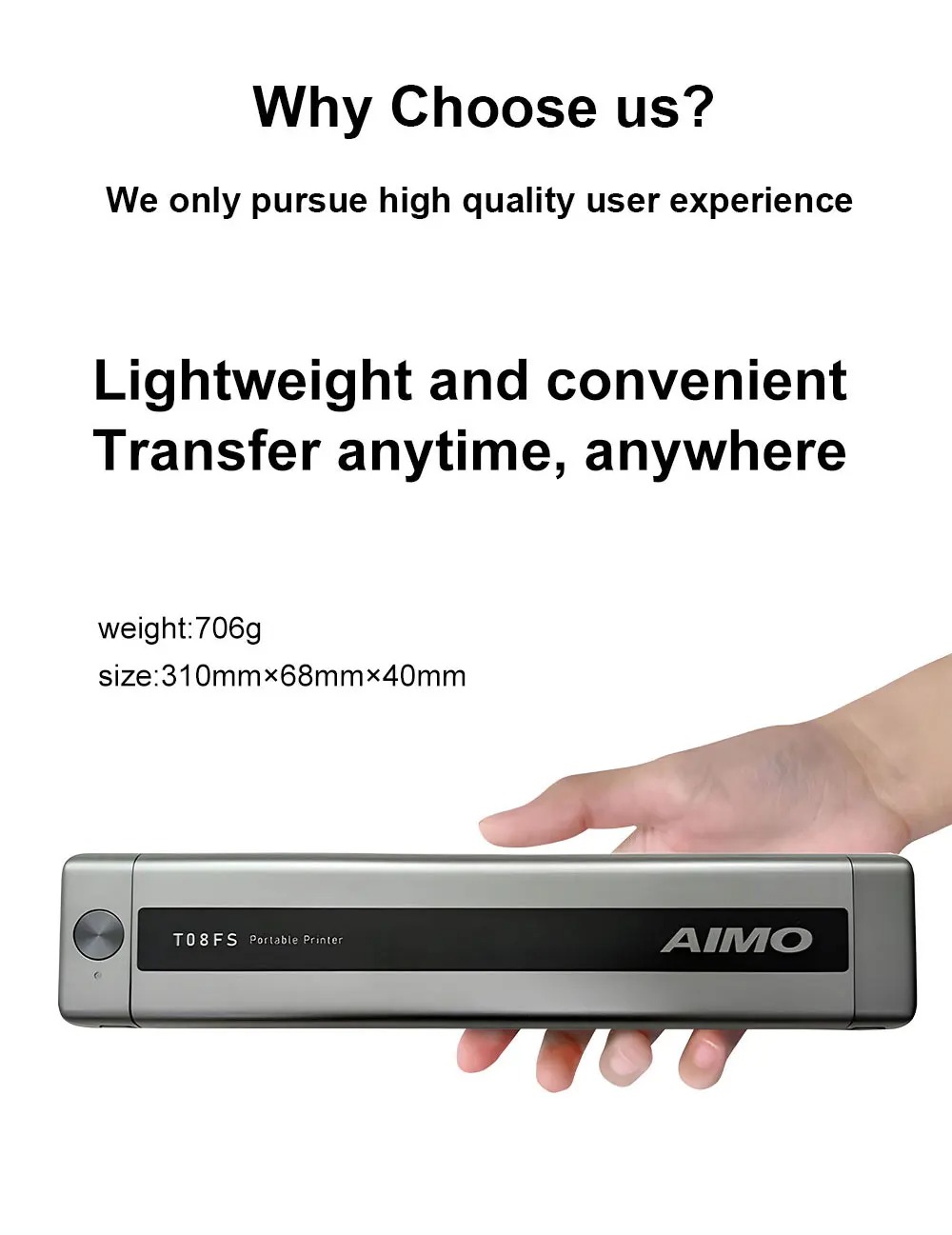 AIMO T08FS Tattoo Wireless Bluetooth Thermal Printer Machine Tattoo Artwork Transfer Copier ...