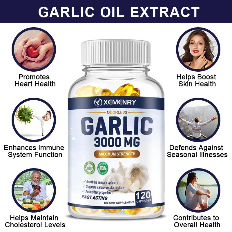 GARLIC 3000 MG - Natural Antioxidant - Contains Organic Allicin ...