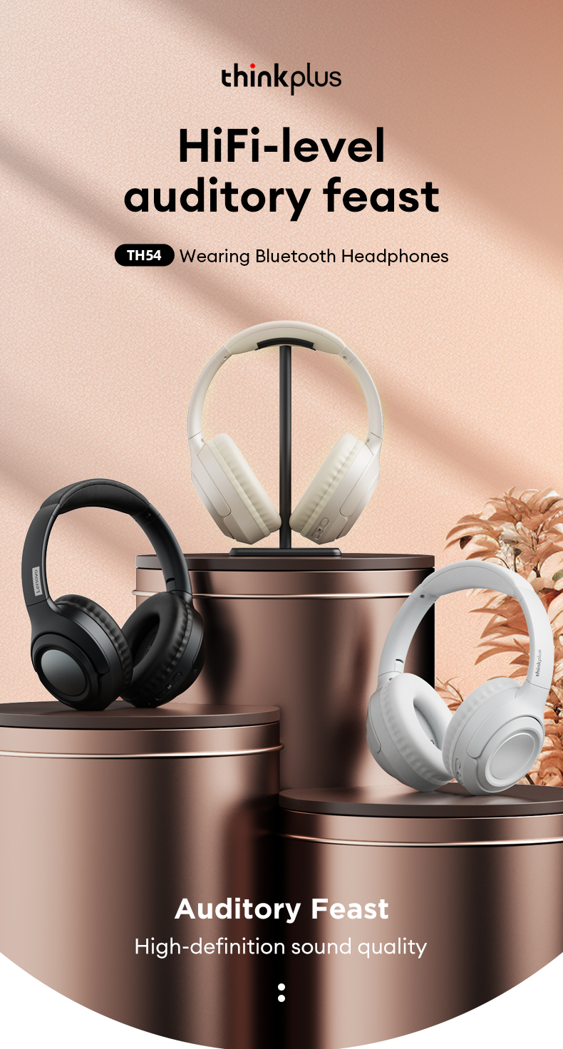 Lenovo TH54 Bluetooth Headphone Gaming Low Latency Music Noise ...